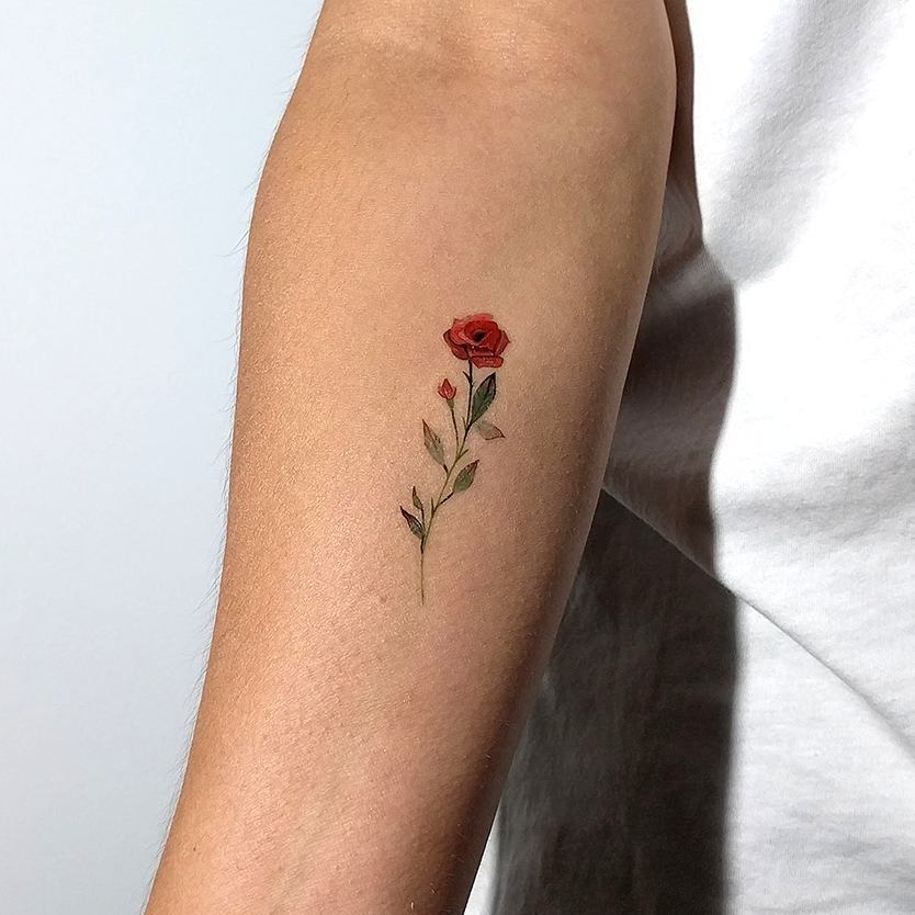 Small Rose Tattoo On The Inner Arm Tattoogrid Small Rose Tattoo On The Inner Arm Tattoogrid