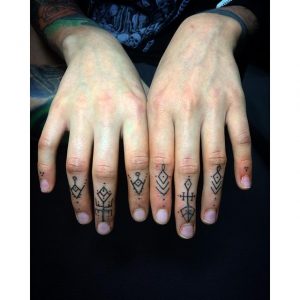 Simple line tattoos on fingers - Tattoogrid.net