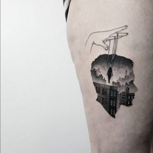 Some black gap fillers by @hanaroshinko - Tattoogrid.net