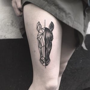 Negative space tiger tattoo - Tattoogrid.net