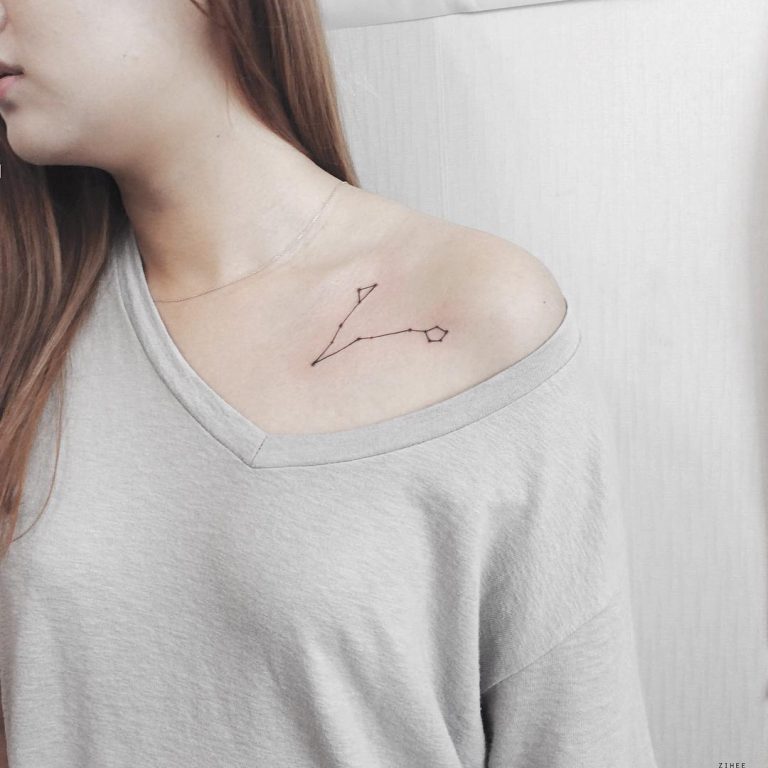 Sagittarius constellation tattoo on the back - Tattoogrid.net