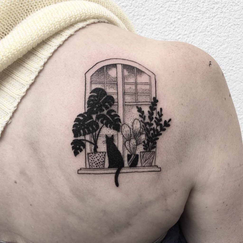 Straight line tattoo by Ann Gilberg - Tattoogrid.net