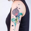 Abstract day and night tattoo - Tattoogrid.net