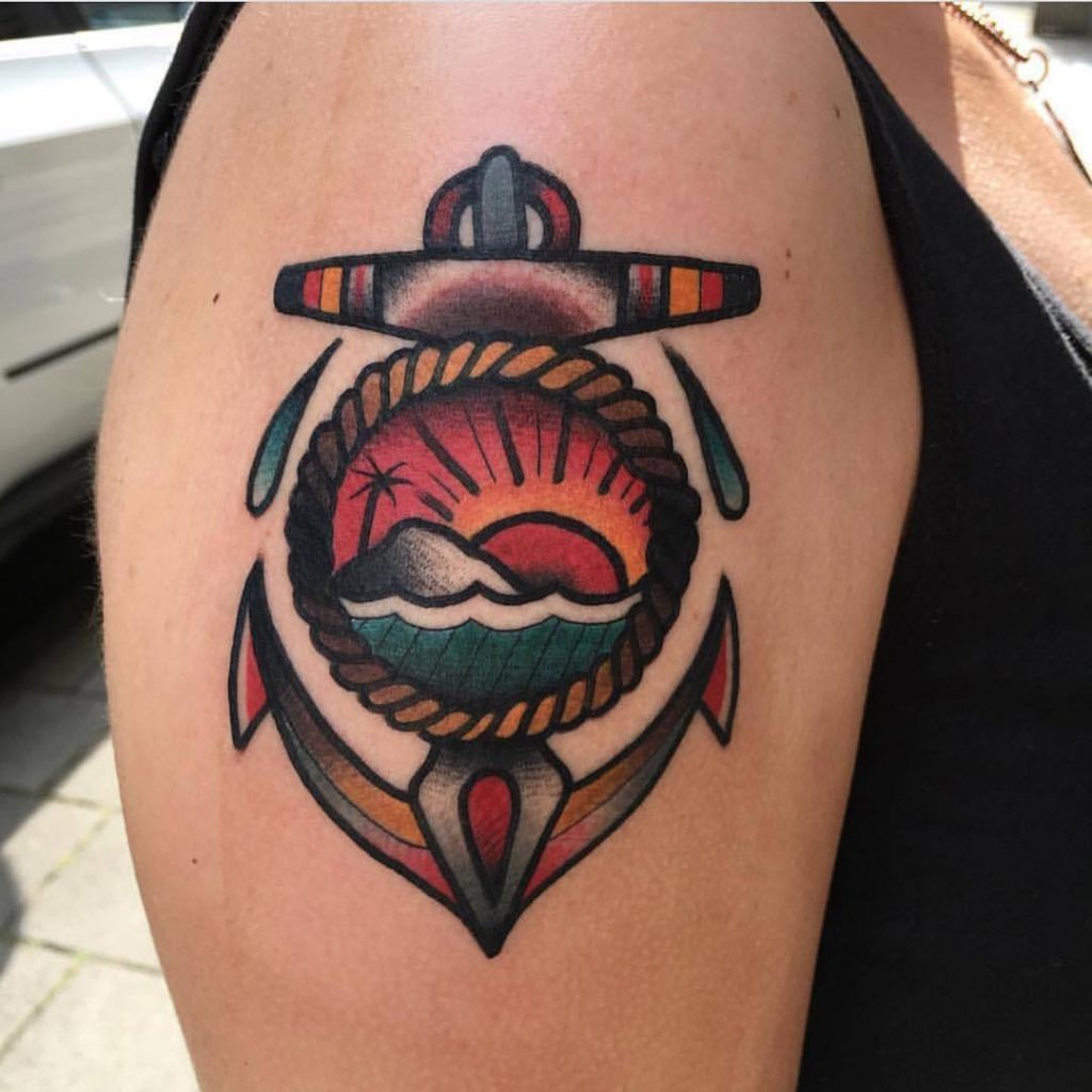 Traditional style kite tattoo - Tattoogrid.net