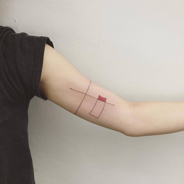 Abstract watercolor splash tattoo on the back - Tattoogrid.net