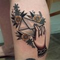 Two-handed broad sword tattoo by Kirk Budden - Tattoogrid.net