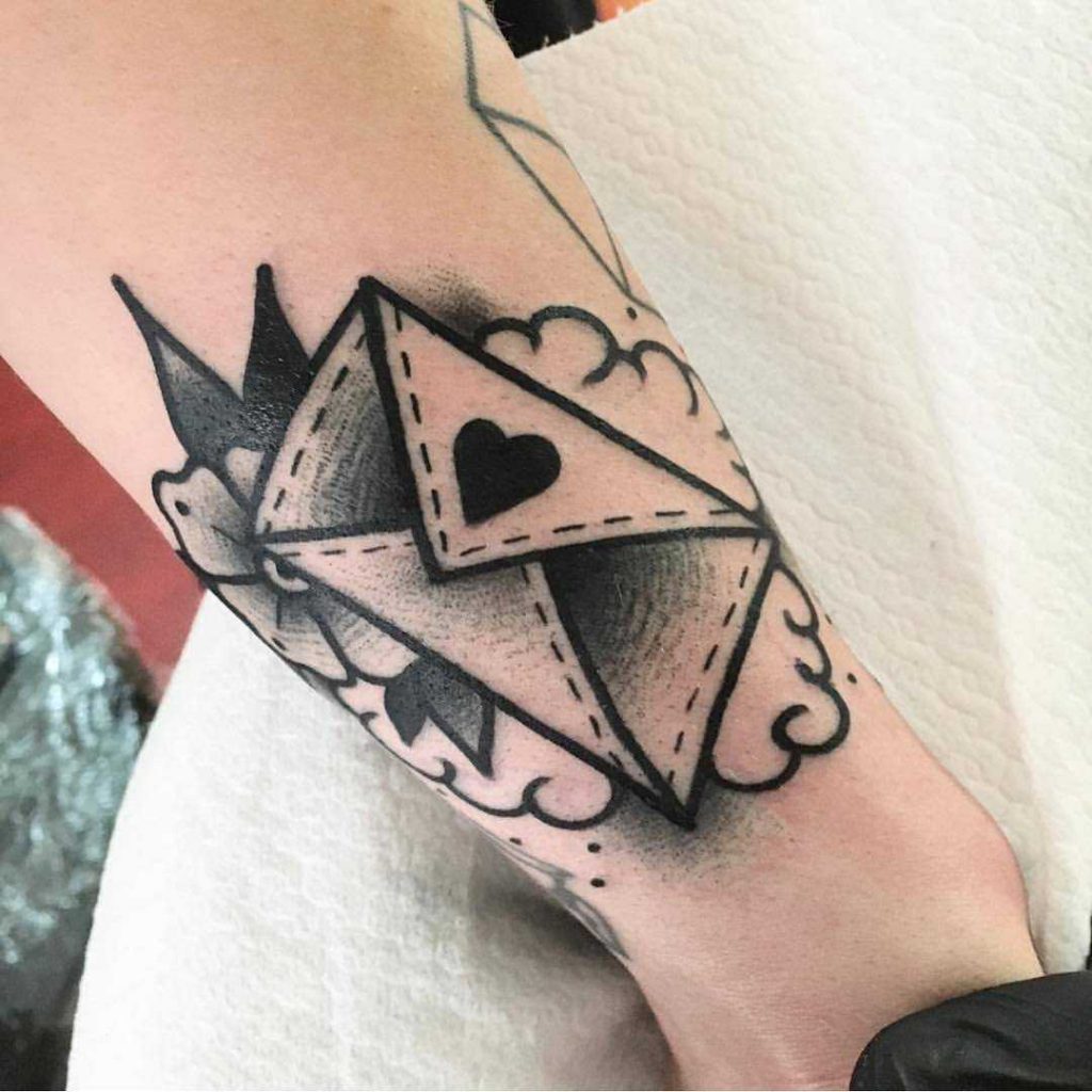 Tulip envelope tattoo by Jeroen Van Dijk - Tattoogrid.net