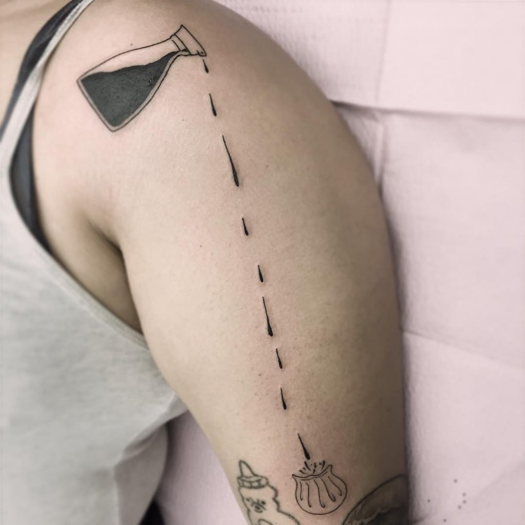 Floral butcher knife tattoo - Tattoogrid.net