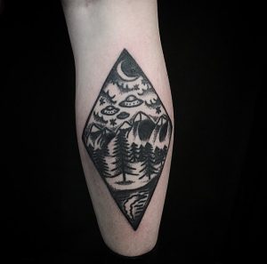 Colorful bonfire tattoo - Tattoogrid.net