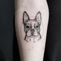 Single line bear tattoo by Kirk Budden - Tattoogrid.net