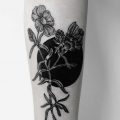 Negative space heart shaped flower tattoo - Tattoogrid.net
