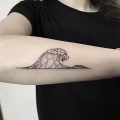 Geometric sleeve tattoo by Nissaco - Tattoogrid.net