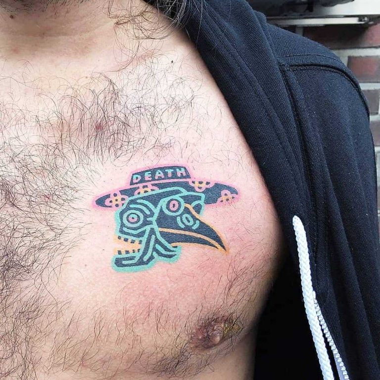 Wave tattoo on the chest - Tattoogrid.net