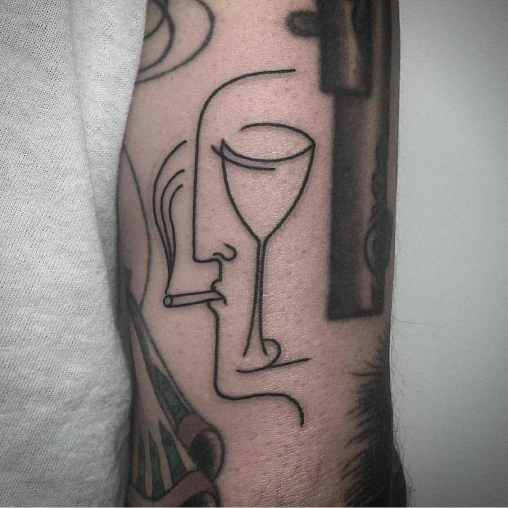Trees reflection in the water tattoo - Tattoogrid.net