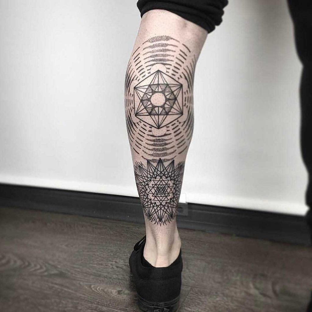 Minimalist alien spaceship tattoo - Tattoogrid.net