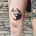 Single line bear tattoo by Kirk Budden - Tattoogrid.net