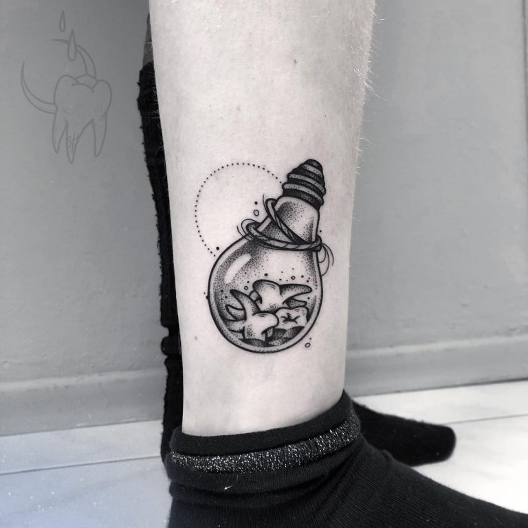 Little Spinosaurus tattoo by Jake Harry Ditchfield - Tattoogrid.net
