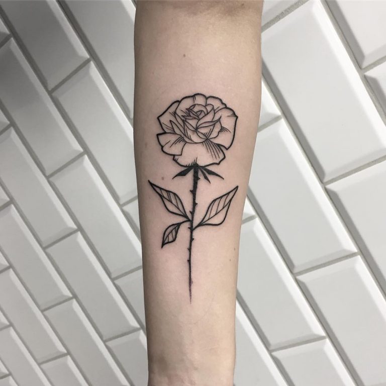 Negative space flower tattoos - Tattoogrid.net