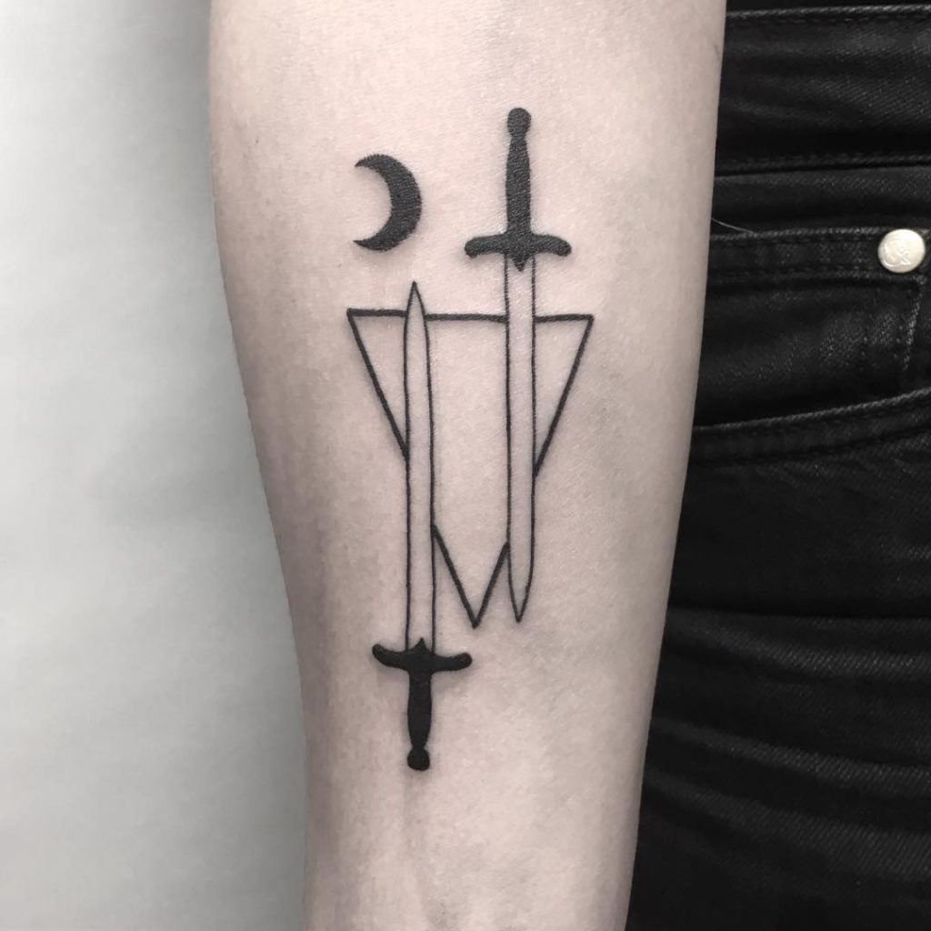 Cottage landscape tattoo - Tattoogrid.net