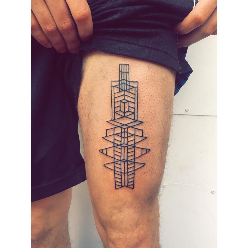 Blackwork style ax tattoo - Tattoogrid.net