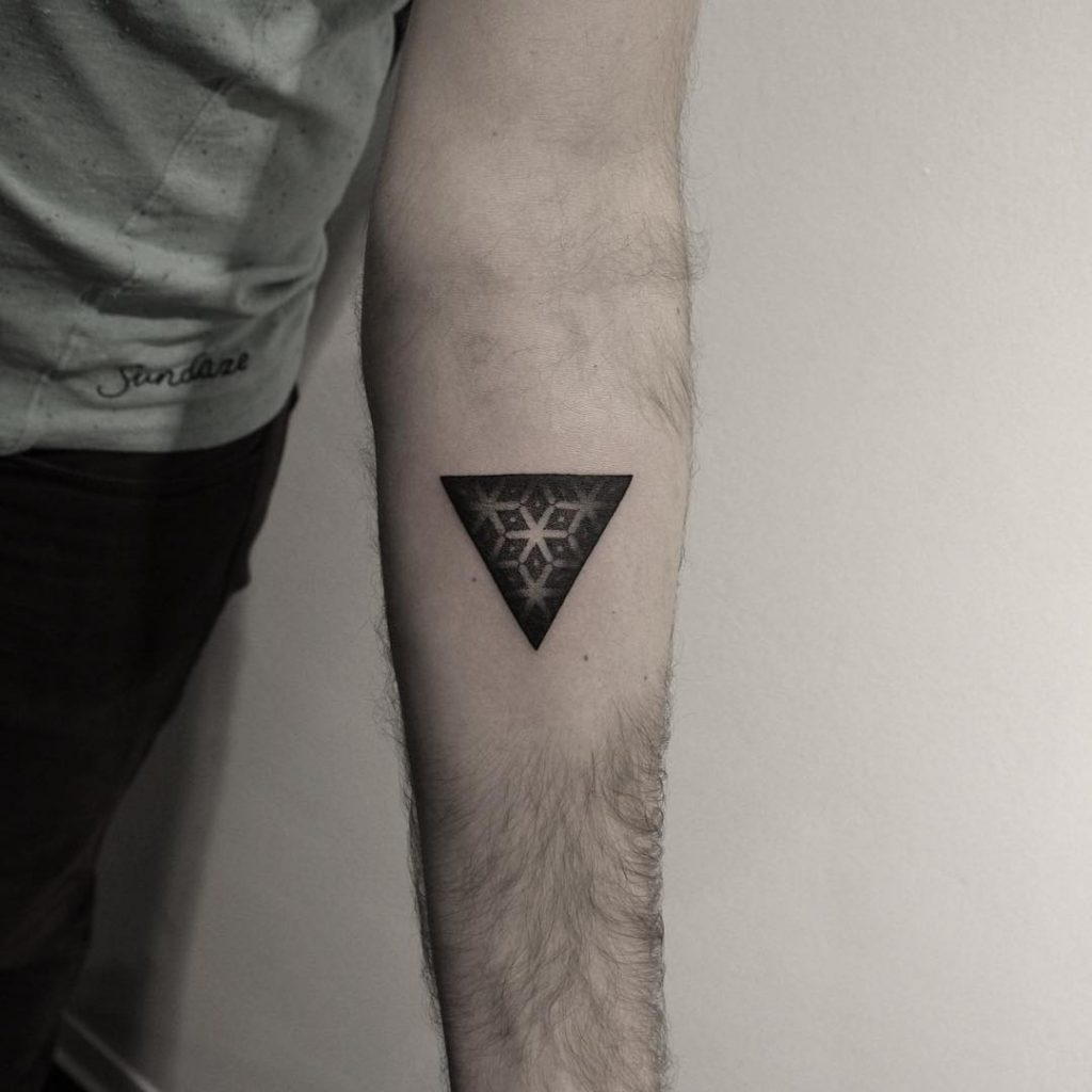 Triangle and lines tattoo by Wagner Basei - Tattoogrid.net