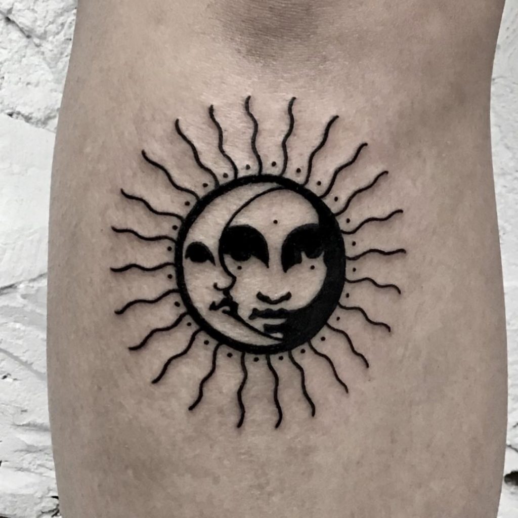 Two-handed broad sword tattoo by Kirk Budden - Tattoogrid.net