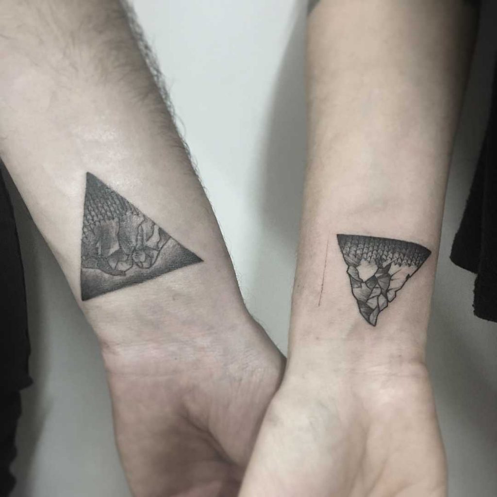 Matching Snake Tattoos by @e.nal.tattoo - Tattoogrid.net