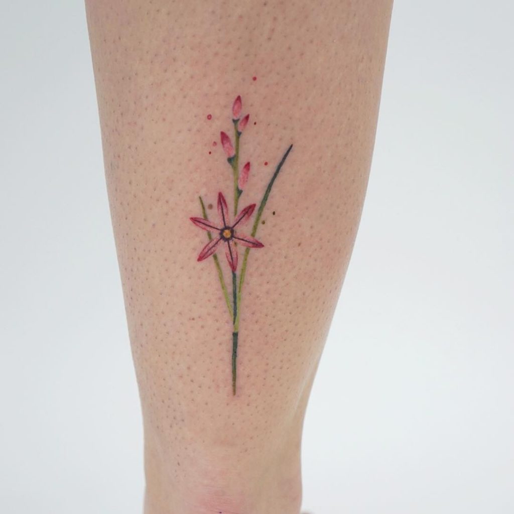 Simple traditional flower bundle tattoo - Tattoogrid.net