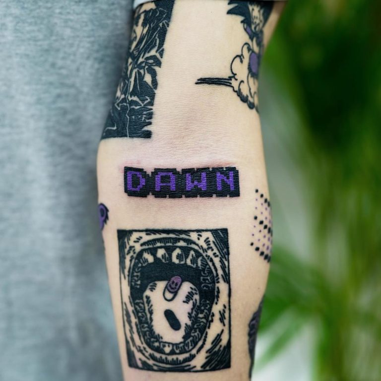 Trees reflection in the water tattoo - Tattoogrid.net