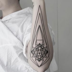 Fine line geometric pattern - Tattoogrid.net