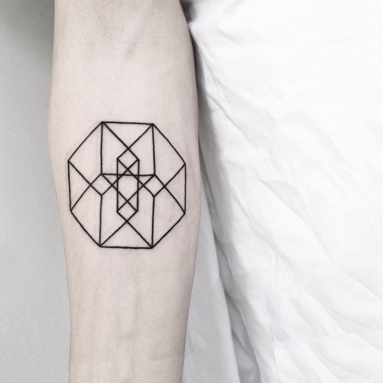 Fine line geometric pattern - Tattoogrid.net
