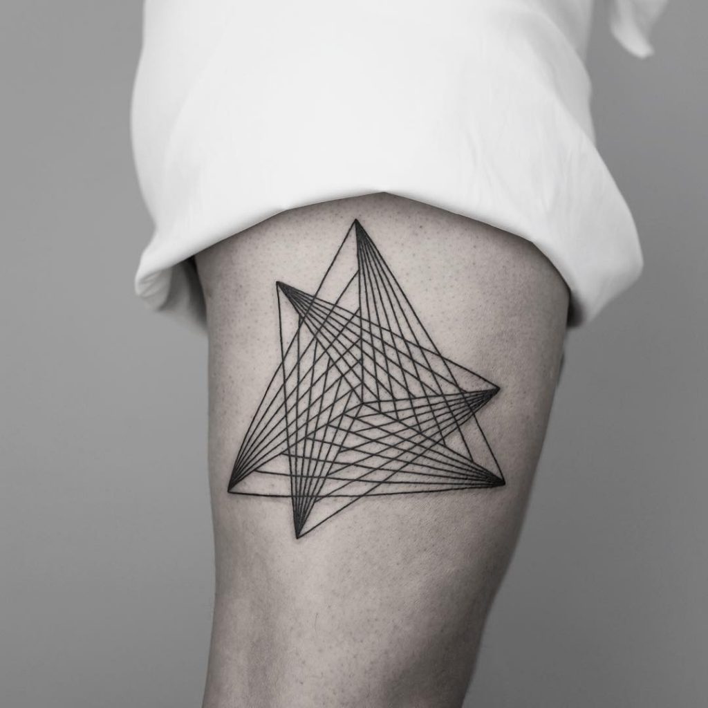 Fine line geometry tattoo - Tattoogrid.net