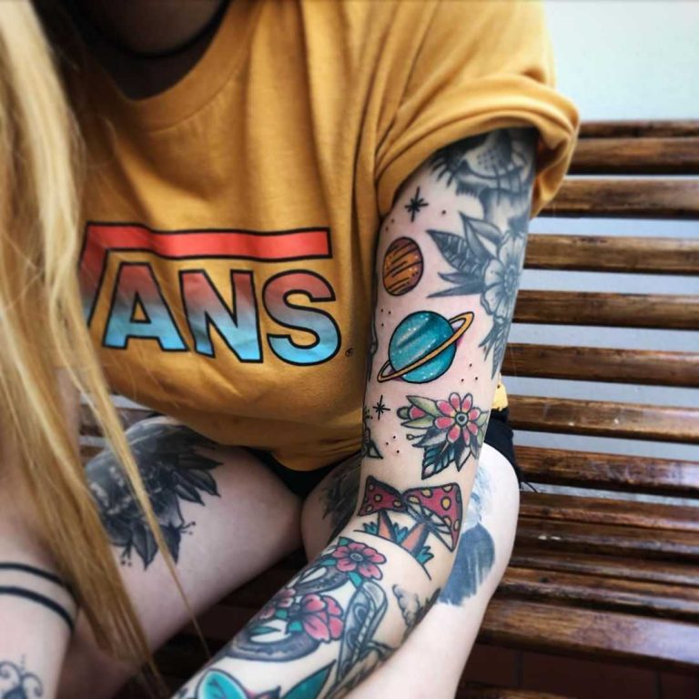 Traditional dagger tattoo on the sternum - Tattoogrid.net