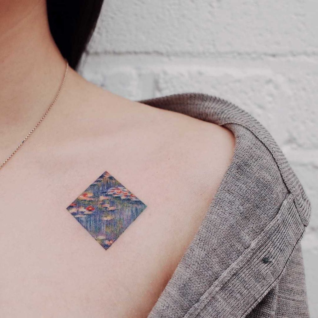 Wave tattoo on the chest - Tattoogrid.net