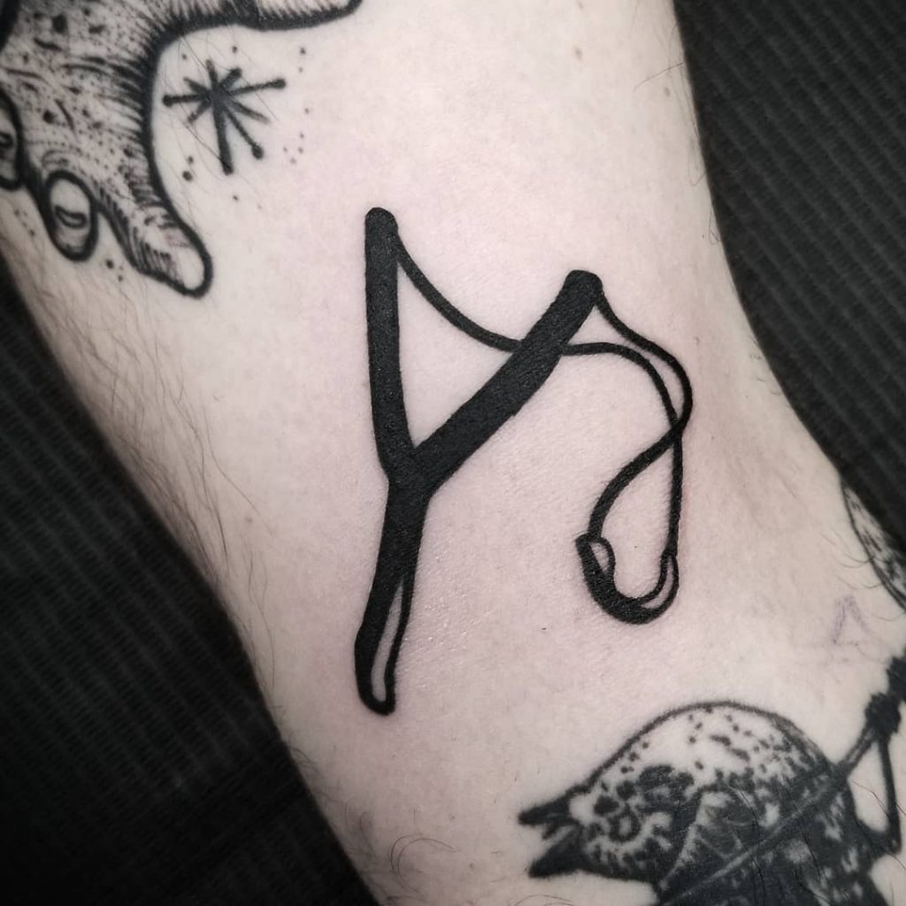 Two-handed broad sword tattoo by Kirk Budden - Tattoogrid.net