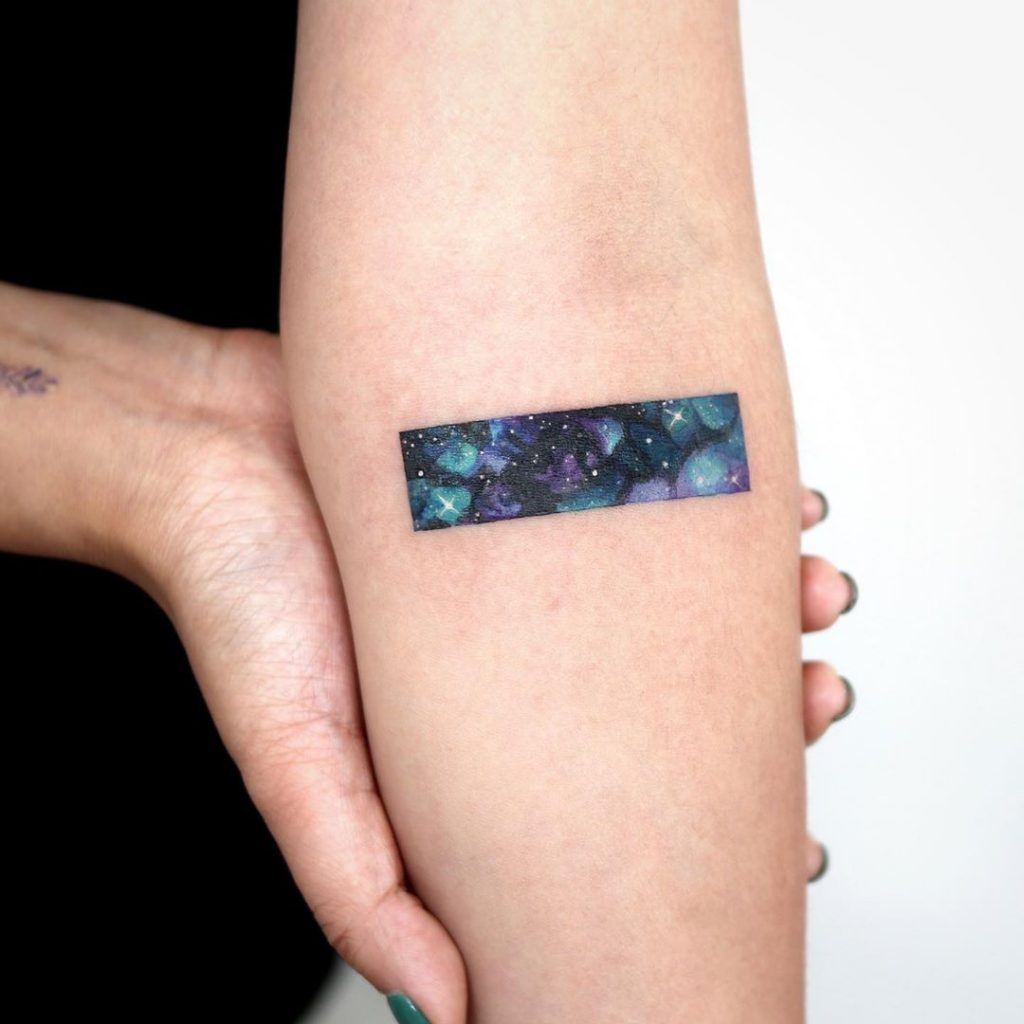 Face with a shadow on the forearm - Tattoogrid.net