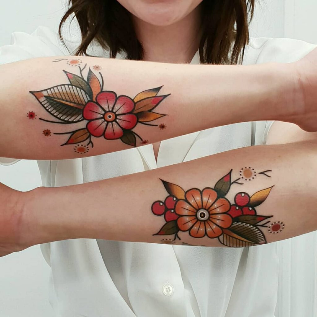 Peachy english rose tattoo - Tattoogrid.net